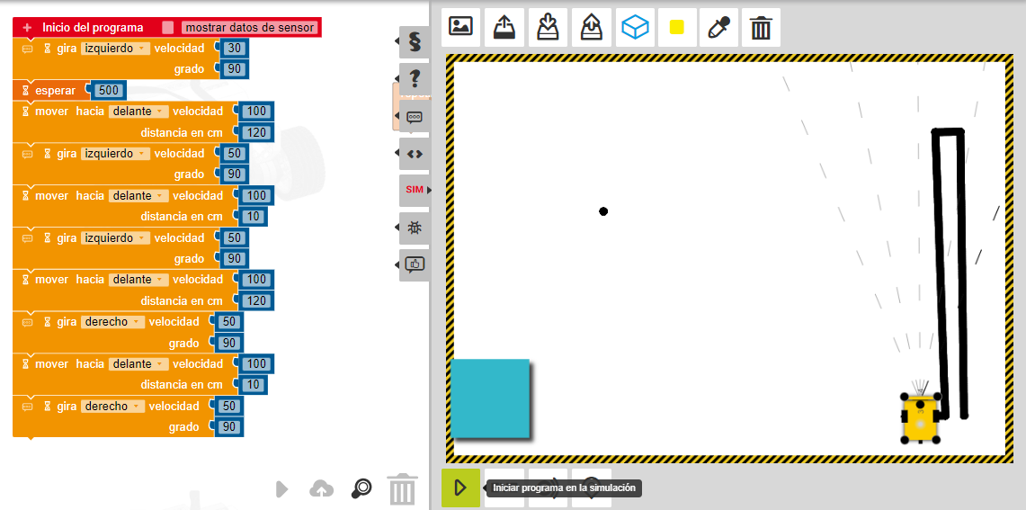 Robot buscador virtual con OpenRoberta - Code INTEF